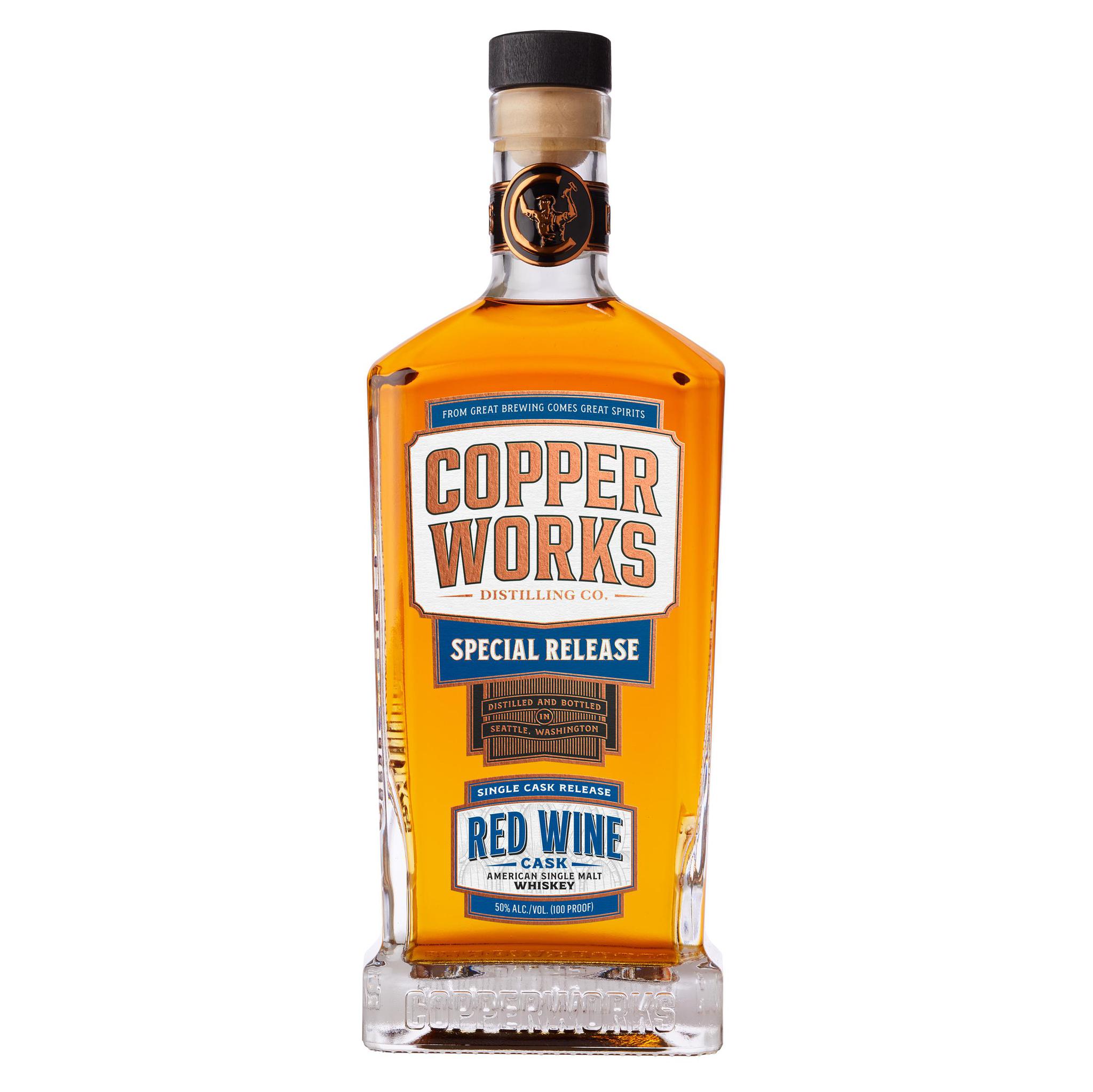 Copperworks Red Wine Cask American Single Malt Whiskey (700ml ...